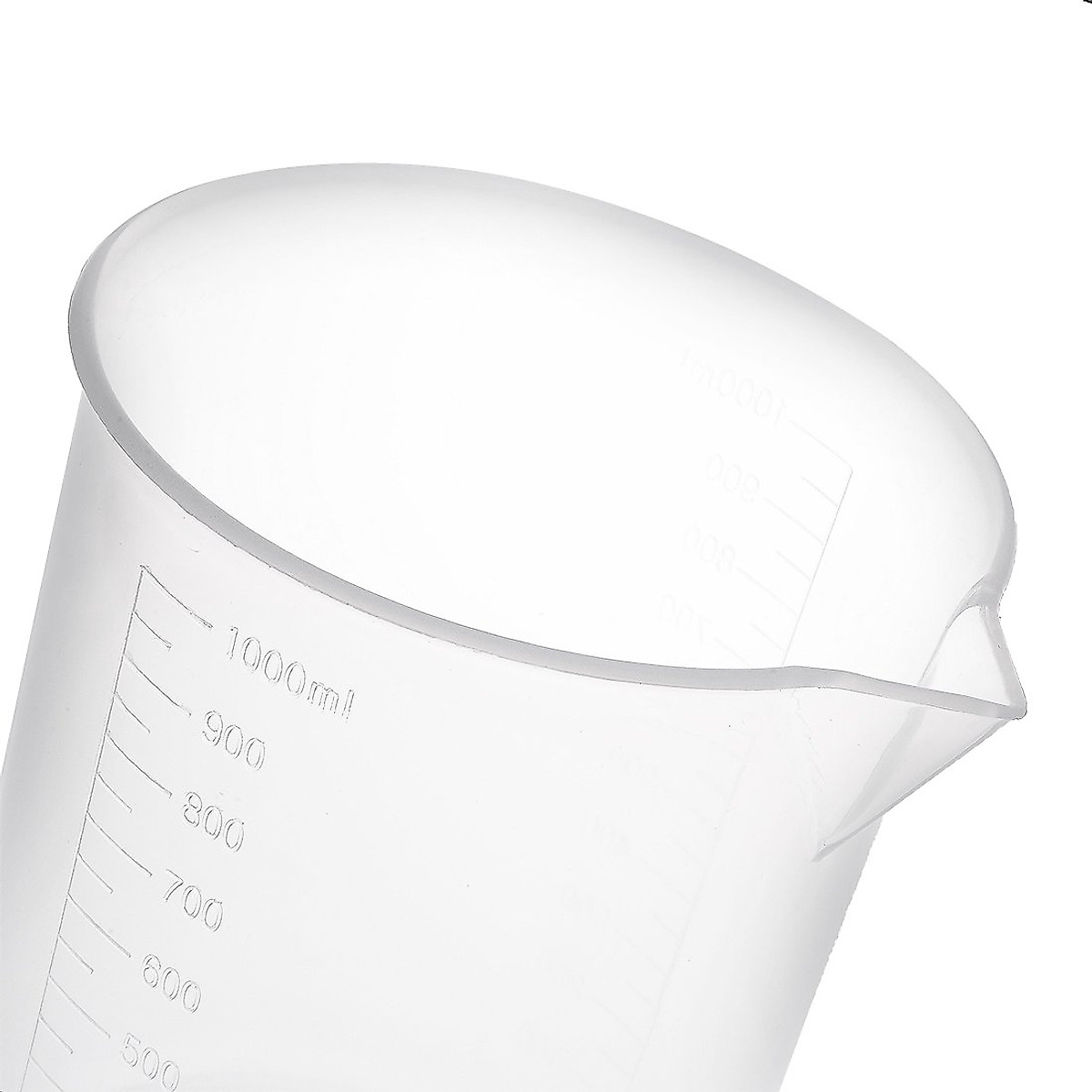 uxcell Measuring Cup 1000ml PP Plastic Graduated Beaker Transparent for Lab Kitchen liquids 3pcs