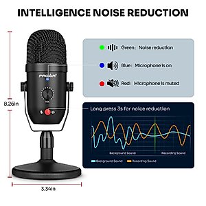 Podcast Microphone for Phone/Pad/PS4,Condenser Recording USB Microphone for Computer,Metal PC Microphone for Gaming,ASMR,YouTube,Streaming Mic Kit with Noise Cancelling for Laptop MAC or Windows