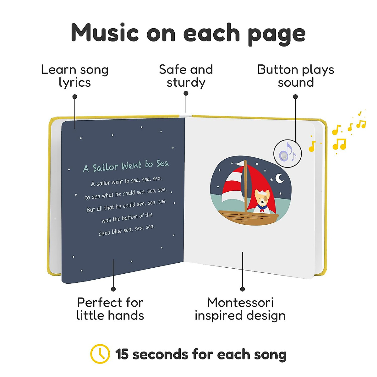 Cali's Books Nursery Rhymes Musical Book. Press, Listen and Sing Along! Best Interactive Sound Book for Toddlers 1-3. Award Winner Toy (I Like The Flowers Nursery Rhymes)