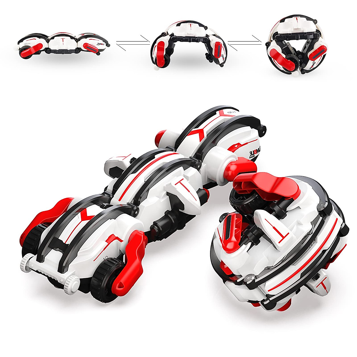 HCTENGIINE Birthday Graduation for Girls Boys Gifts Outdoor Summer Toys Remote Control Snake, RC Stunt Snake 360° roll Snake Toy，2 Batteries for 30+min ，Toys for 6+ Teen Girls, Red