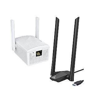 BrosTrend AX1800 USB WiFi 6 Adapter for Long Range and AC1200 WiFi to Ethernet Adapter