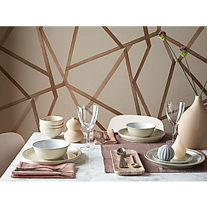 Denby - Linen Cream White Cereal Bowls Set of 4 - Dishwasher Microwave Safe Crockery - Ceramic Stoneware Tableware Natural Tones - Bowls For Soup