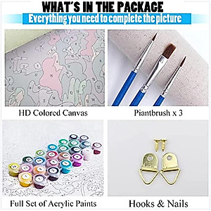 HOIYLDS Paint by Numbers for Adults - DIY Paint by Number for Adults Beginner Easy Acrylic Watercolor Number Painting Canvas Arts for Adults, Oil Painting Paint-by-Number Kits 16x20inch