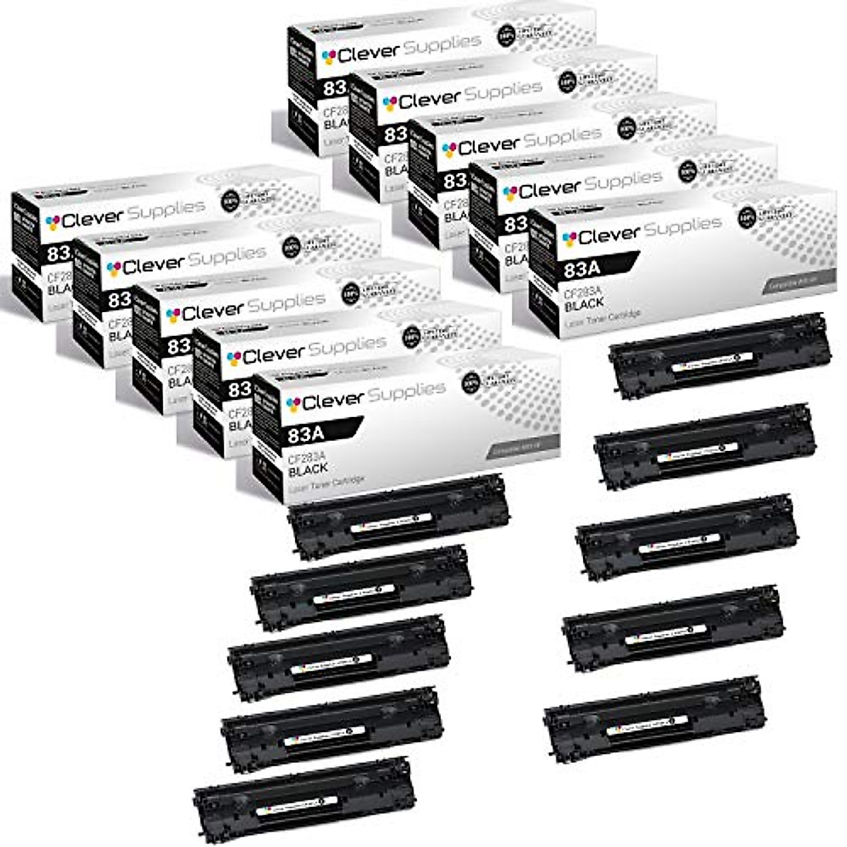 CS Compatible Toner Cartridge Replacement for HP 83A CF283A Black Laserjet Pro M201N M201DW MFP M125 M125NW M127 M127FN M127W M201 M225 MFP 10 Pack