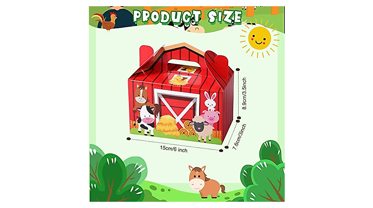 Farm Animal Gift Boxes | 24 Pack for Barnyard & Farm Themed Parties