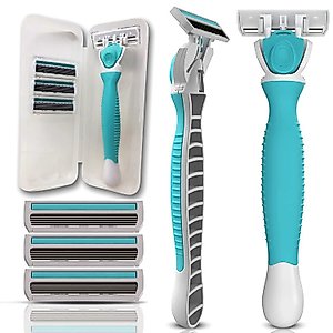 Nylea Razors for Women with Sensitive Skin - FlexShave - Premium Womens Razor for Shaving [6 Blades] Bikini Trimmer, Women's Shaver with Vitamin E and Aloe Vera Lubricating Strip with 3 Refills