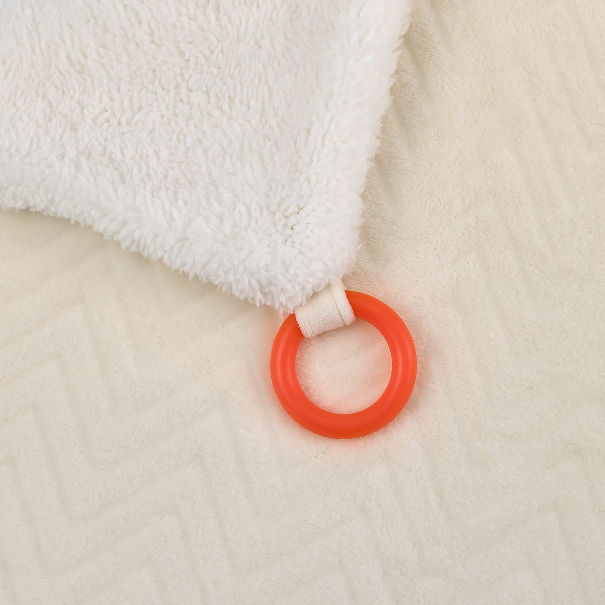 NoJo Sassy Baby Larry Llama White and Multi-Colored Super Soft Sherpa Baby Blanket with Teether Corners