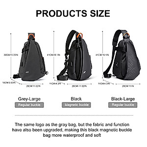 Anti-Theft Waterproof Crossbody Sling Bag for Men Women,Small Backpack One Shoulder Bag,Chest Bag Sling Backpack with USB Charger and Magnetic straps buckle,Black