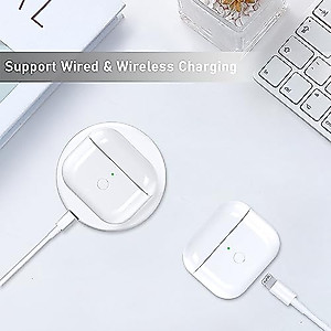 AirPod Pro Charging case - Wireless Charging Case Replacement for AirPods Pro - Charger Case with Sync Button and Built-in 660mA Battery, No AirPod Pro - White