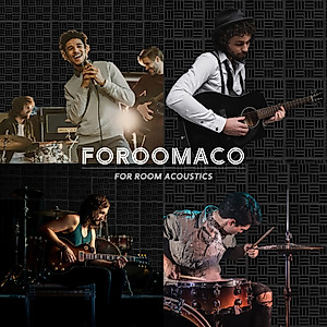 Foroomaco 12 Pack Acoustic Foam Panels 12.6"x12.6"x2" Grid Style Sound Proof Foam Panels for Walls, Home Studio Acoustic Treatments, Sound Insulation Absorbing Foam (Black)