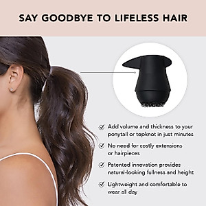 Kitsch PONYFULL Ponytail Volume Enhancer, Volumizing Ponytail Tool, Enhance Ponytail Style for Fine Hair Adds Volume and Lift Perfect for Daily Use & Any Occasion, Hair Accessories for Women (Black)