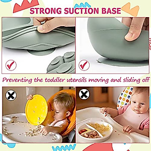 Silicone Baby Feeding Set, 12Pcs Baby Led Weaning Supplies, Includes Baby Suction Bowls and Plates, Silicone Baby Bibs, Silicone Baby Cup, Silicone Baby Spoons and Forks (2 Sets Beige & Pink)