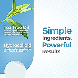 BASIC CONCEPTS Acne Patches (120 Pack), Tea Tree Oil and Hydrocolloid Pimple Patches for Face, Zit Patch (3 Sizes), Blemish Patches, Acne Dots, Pimple Stickers, Acne Patch and Pimple Patch