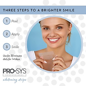 PRO-SYS Whitening Strips Kit, Sensitive Teeth Whitening Tray, Stain Remover, Teeth Whitener, 28 Strips