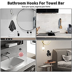 Chihod 8-Pieces Bathroom Hardware Set, 14/24 Towel Bar for Bathroom, Towel Ring Wall Mounted, Matte Black Toilet Paper Holder, Robe Towel Hooks Steel, Hand Towel Holder, Bathroom Accessories Set