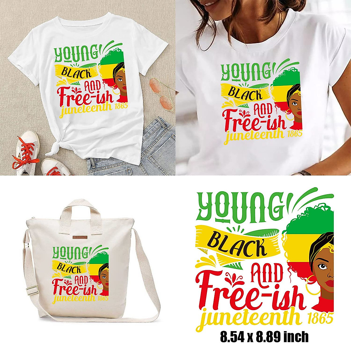 3 Sheets Juneteenth Heat Transfer Vinyl Stickers Juneteenth Decorations Independence Day Iron on Decals Memorial Day Iron on Transfers Patches Supplies for T Shirts Backpack Clothing Hat Pillow