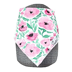 Copper Pearl Baby Bandana Drool Bibs for Drooling and Teething 4 Pack Gift Set “Bloom, Soft Set of Cloth Bandana Bibs for Any Baby Girl or Boy, Cute Registry Ideas for Baby Shower Gifts