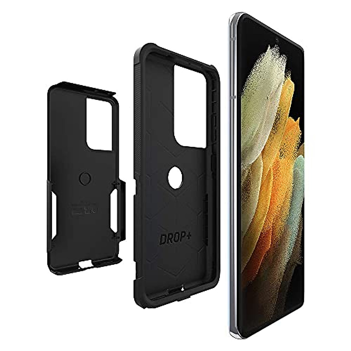 OtterBox Galaxy S21 Ultra 5G (ONLY - DOES NOT FIT Non-Plus or Plus Sizes) Commuter Series Case - DOES NOT FIT Non-Plus or Plus Sizes) - BLACK, Slim & Tough, Pocket-Friendly, with Port Protection