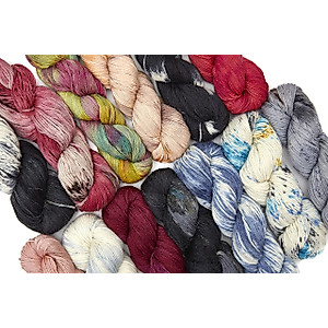 100% Baby Alpaca Yarn Wool 100g Hank DK Weight Hand Dyed Made in Peru - Heavenly Soft and Perfect for Knitting and Crocheting (Blushing Twilight, DK Hand Dyed - 100g Hank)