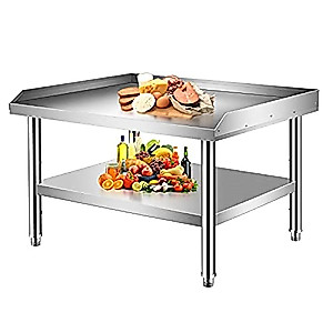 ZZZZS Stainless Steel Table,Equipment Grill Stand for Prep & Work, NSF Commercial Heavy Duty Table with Undershelf and Backsplash for Restaurant, Home and Hotel,36x30x24