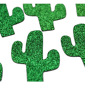 Glitter Green Cacti Confetti Decoration for Fiesta Engagement,Wedding, Bridal Shower, Bachelorette Party Decorations,100Pcs/pack (Green Cacti)