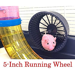 Large 2-Floor Hamster Small Animal Habitat Cage Home with Crossover Tubes Tunnels Hide House Running Wheel for Rodent Gerbil Mouse Mice