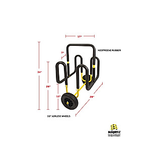Suspenz Double SUP Transport Cart with Airless Wheels, Carrier/Trolley for 2 Stand Up Paddle Boards & Surfboards, Yellow (22-9934)