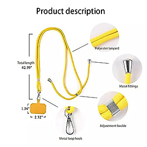 HOTEMIA Crossbody Lanyard with Adjustable Nylon Neck Strap,Compatible with Most Cell Phones (Black 1 PACK)