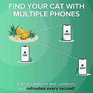 Cat Tailer Cat Tracker - Small and Lightweight Waterproof Bluetooth Pet Collar Attachment, 328 foot Range, Replaceable 6 Month Battery Life, Android/Apple iOS Compatible