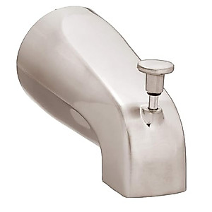Westbrass E531D-1F-07 5-1/4" Reach Wall Mount Tub Spout with Front Diverter, Satin Nickel