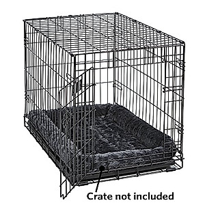 New World Gray Dog Bed | Bolster Dog Bed Fits Metal Dog Crates | Machine Wash & Dry, 22-Inch