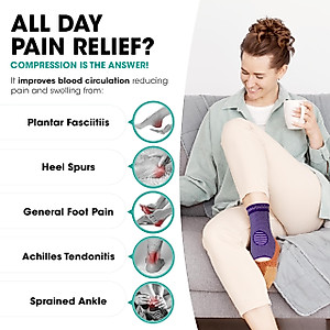 Modvel Foot & Ankle Brace Socks for Sprained Ankle Compression Sleeve - Foot Support for Women & Men - Tendonitis & Arthritis Foot Sleeve, Plantar Fasciitis Relief Brace, Stabilizing Ankle Wrap