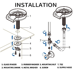 Suntage Metal Glass Rinser for Kitchen Sink Faucet, Cup Washer Sink Attachment, Glass Cup Cleaner, Cup Bottle Washer, Automatic Glass Washer for Bar Sink, Stainless Steel, Brushed Nickel Finish
