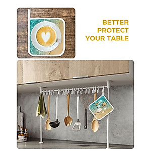 4 Pack Pot Holders Heat Insulation Hot Pads, Ocean Starfish Coastal Shell Washable Oven Pot Holder Set for Kitchen Summer Sea Beach Potholders for Baking Cooking Dining Table