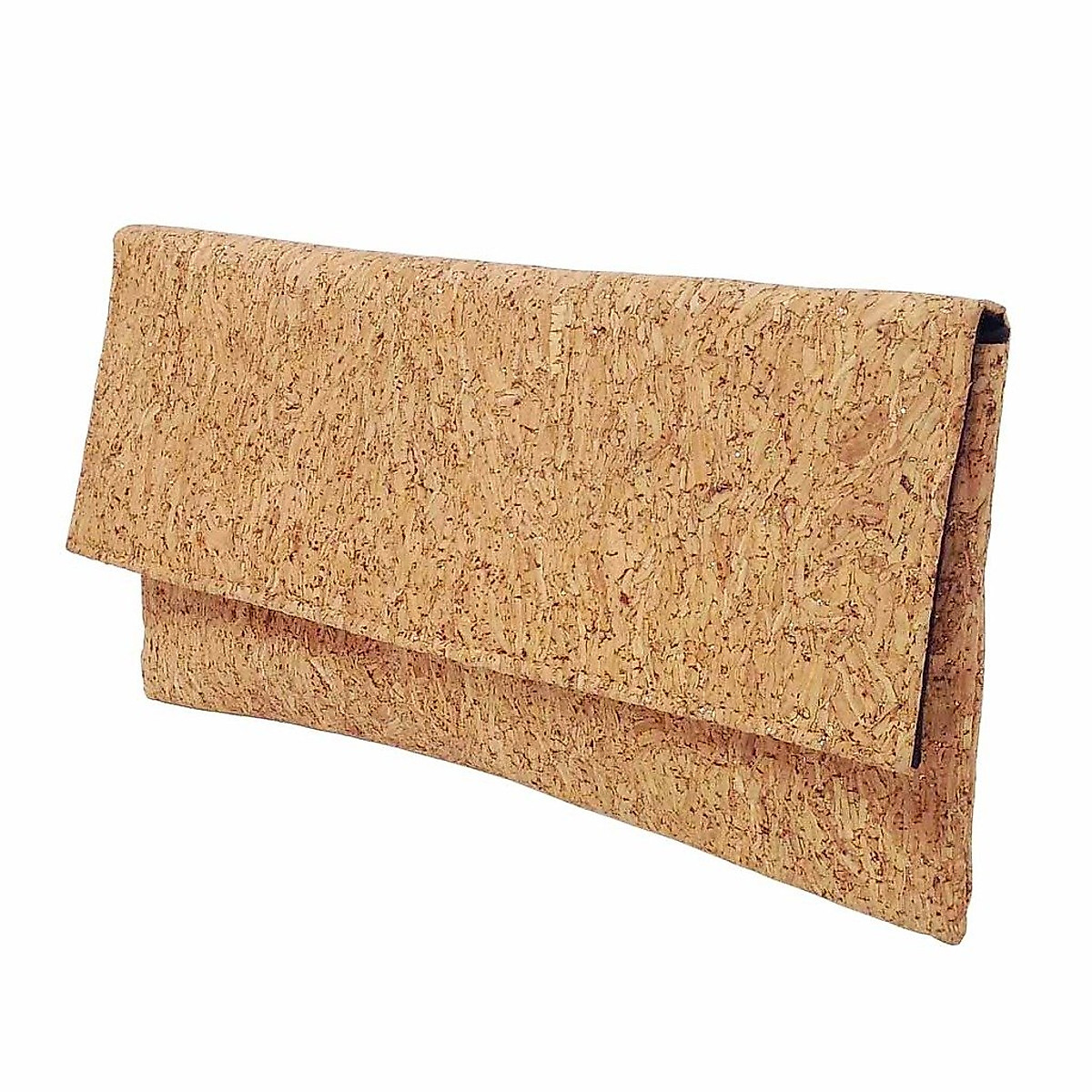 JNB Metallic Cork Clutch, Gold