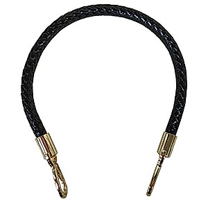 ZLYY 17inch / 43cm Synthetic Leather PU Shoulder Strap Replacement Handbag Purse Handle with Gold tone Buckles (Black)