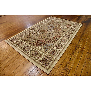 Unique Loom Voyage Collection Traditional Oriental Classic Intricate Medallion Design Area Rug, Rectangular 5' 3" x 8' 0", Ivory/Brown