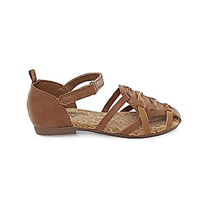 OshKosh B'Gosh Girls Hattie Sandal, Brown, 5 Toddler