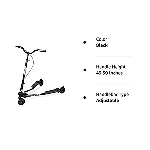 AODI Swing Wiggle Scooter, 3 Wheels Drifting Scooter with Adjustable Height/Folding Kick Scooter for Kids/Woman/Men Age 6+ Years Old