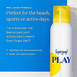 Supergoop! PLAY Body Mousse SPF 50 with Blue Sea Kale - 3 oz - Reef-Friendly, Broad Spectrum Whipped Sunscreen for Sensitive Skin - Fun to Apply - Great for Active Days