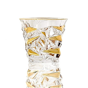 ROCKS Premium Crystal Whiskey Glass Set with Gilded Gold Glasses, Stainless Steel Chilling Stones and Quality Gold Serving Tongs. Great Gift for All Whiskey, Bourbon and Scotch Lovers!