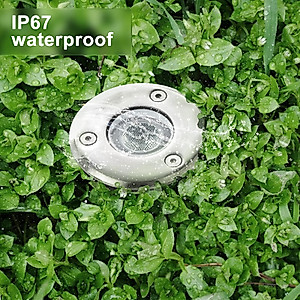 ATCD Low Voltage In-Ground Lights Outdoor Landscape LED Well Deck Step Lighting for Garden Pathway Driveway, 12V 24V 1W 100LM Crystal White, IP67 Waterproof, 1-Pack