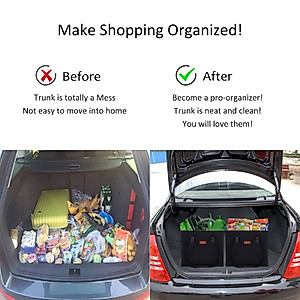 ANZEKE 4 Pack Reusable Grocery Bags Shopping Bag with Reinforced Bottom and Handles,Collapsible, Durable and Eco Friendly for Shopping,Groceries, Storage, Picnic, Beach, Pool, Laundry (Black)