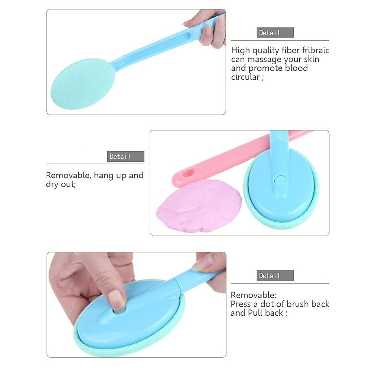 Easy Lotion Applicator, Back Rubs Massager Bath Brush, Extra Long Handle, Easily Self Apply Lotions, Great for Body Care