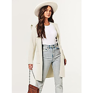 ANRABESS Cardigan for Women Open Front Long Sleeve Oversized Hooded Sweater Coat 2023 Fall and Winter Fashion Wool Coatigan Jackets Casual Knitted Clothes Outwear 957mibai-S White