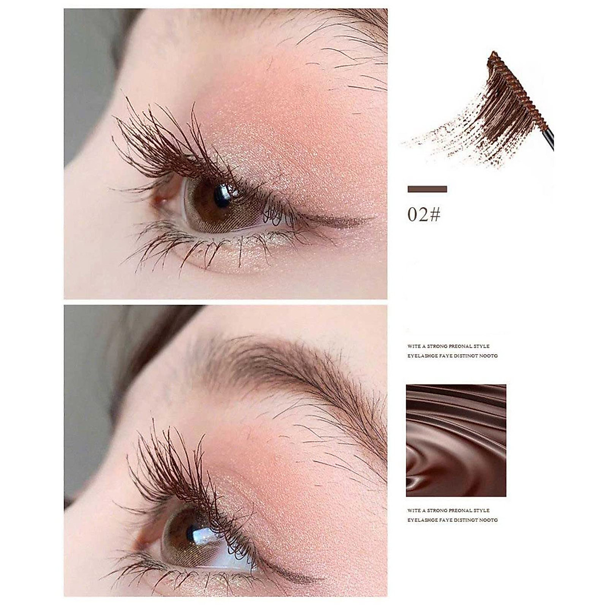 Special Effects Makeup 4D Silk Fiber Lash Mascara Natural Proof Mascara Lengthening And Thick Long Lasting No Clumping Formula Difference without Domination (Brown-1, One Size)