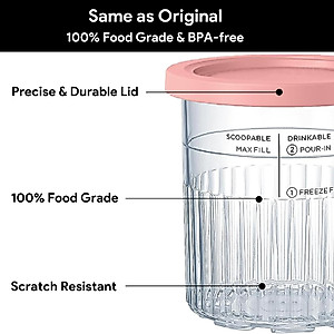 ChooKaChoo Upgraded Containers Replacement for Ninja Creami Pints and Lids, Compatible with NC301 NC300 Series Ice Cream Maker, Leak-proof Lids, BPA Free, Dishwasher Safe, Grey/Lime/Pink/Aqua (NC501)