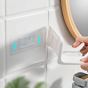 JCYUANI Hair Dryer Holder Wall Mounted Hair Dryer Rack Adhesive Blow Dryer Holder Bathroom Organizer Rack Holder Fit for Most Hair Dryers White