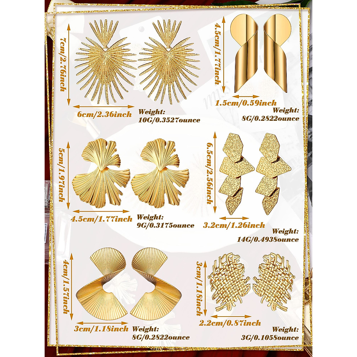 Glenmal 6 Pair Gold Threader Dangle Earrings Long Chain Threader Statement Drop Dangle Earrings Jewelry for Women(Boho Geometric)