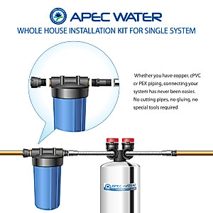 APEC Water Systems WH-SINGLEKIT Single Tank Installation Kit for Whole House System or Water Softener Conditioner, Stainless Steel